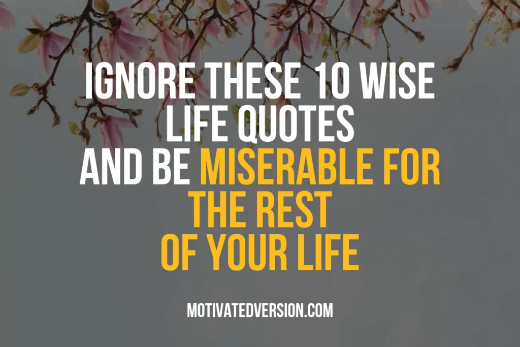 Ignore These 10 Wise Life Quotes and Be Miserable for the Rest of Your ...
